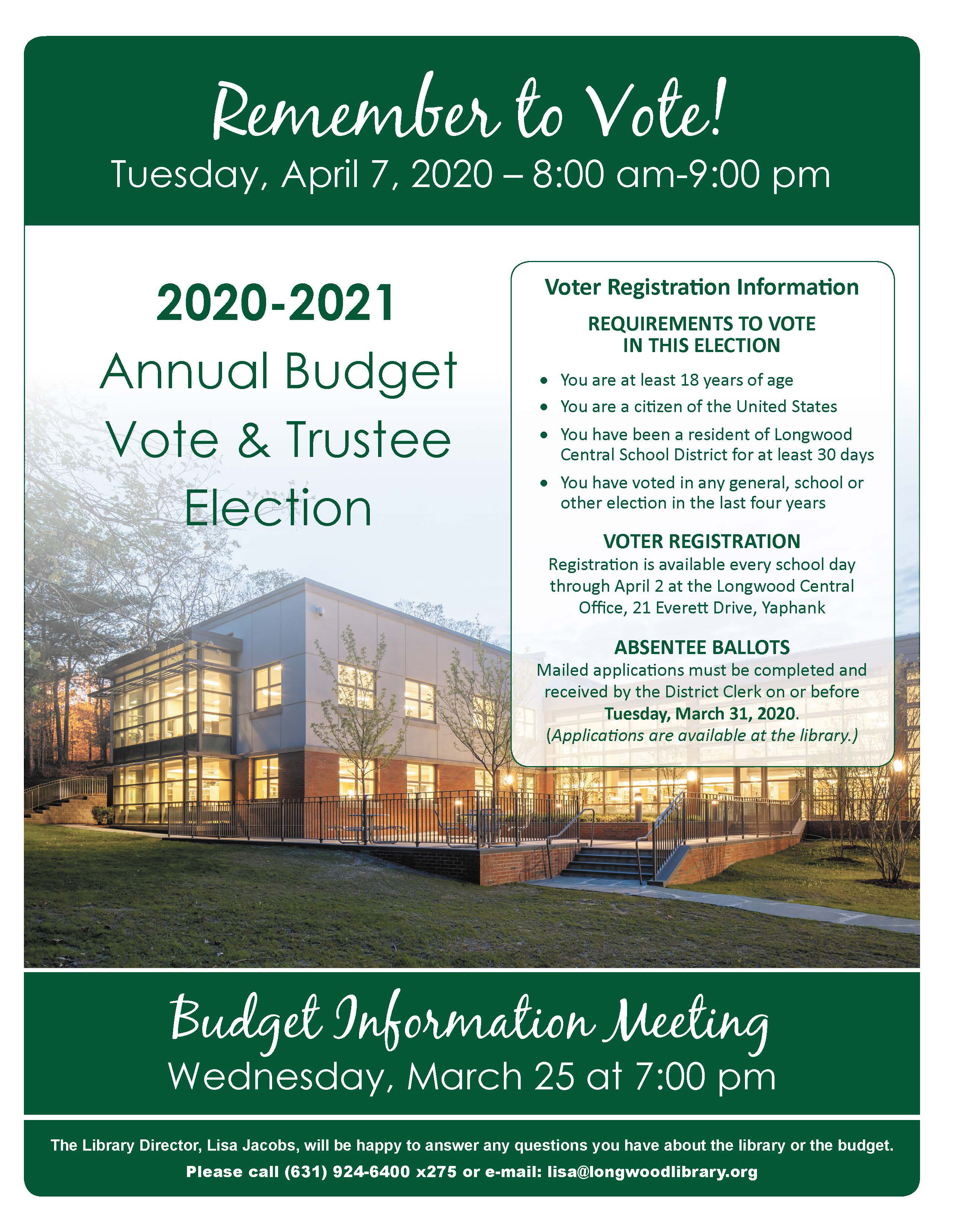 Budget Information | Longwood Public Library